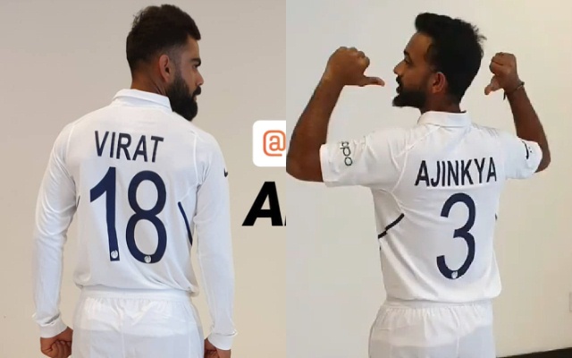 Team India players unveil new Test jersey during headshots session