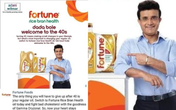 Fortune Rice Bran cooking oil advertisements halted after Sourav ...