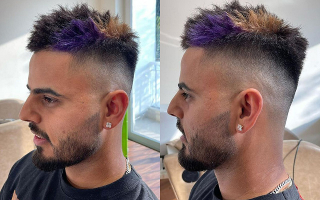 IPL 2022: Nitish Rana sets a new hairstyle trend with purple and gold ...